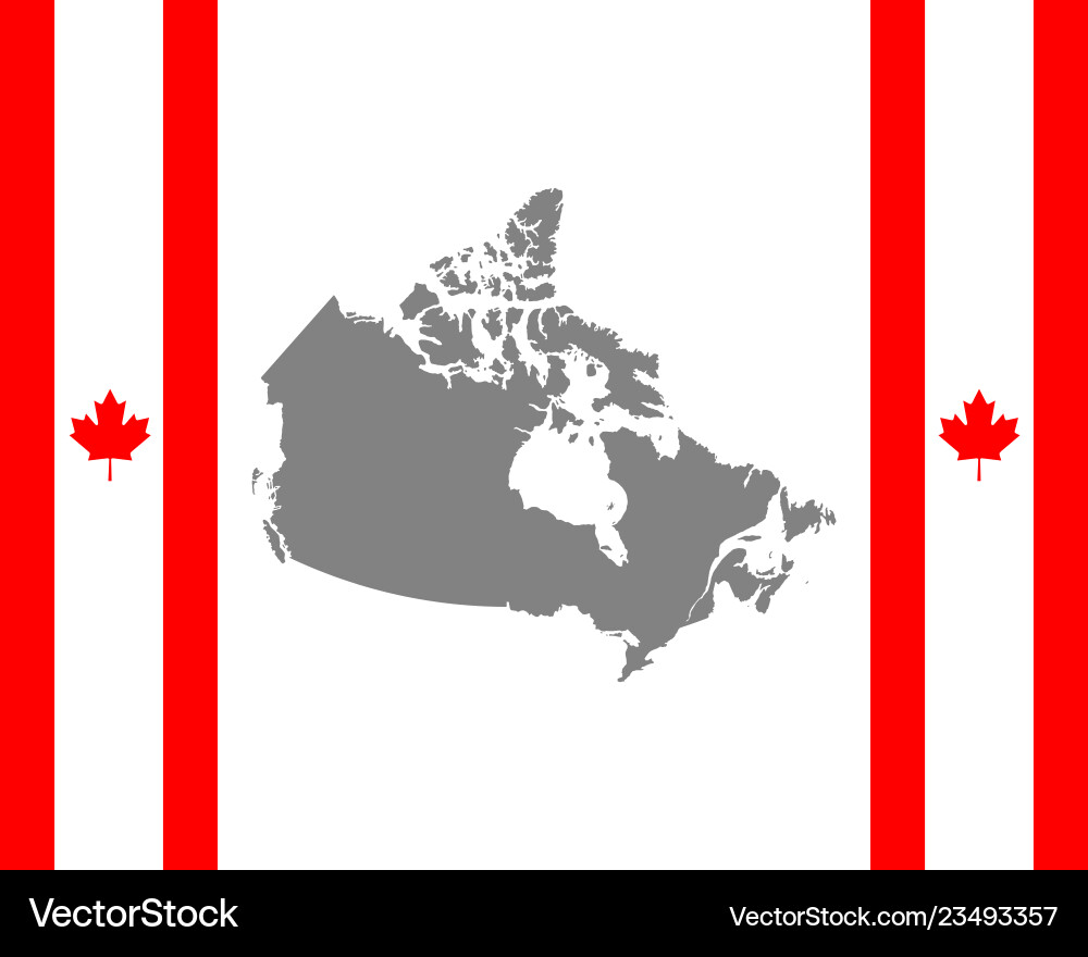 Canadian flag and map Royalty Free Vector Image