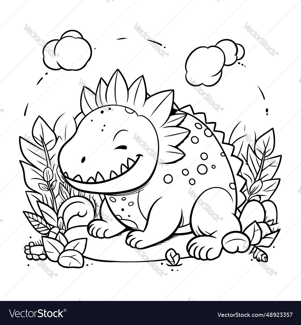 Coloring page for children with cute cartoon Vector Image