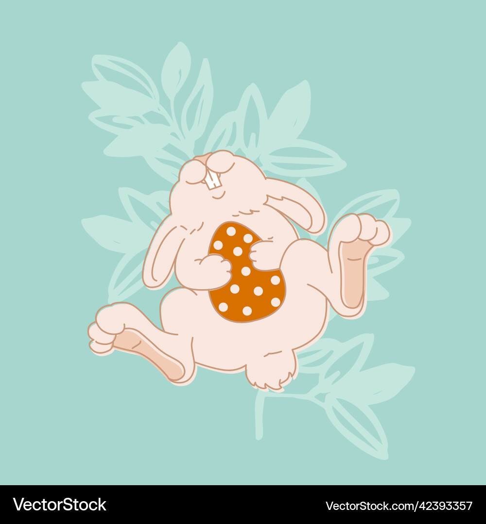 Cute bunny line art simple hipster rabbit drawing Vector Image