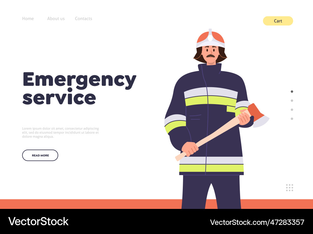 Emergency service landing page template for online