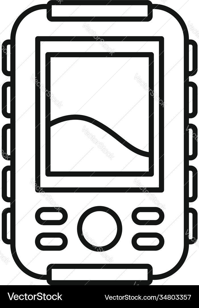 Fish echo sounder icon outline style Royalty Free Vector