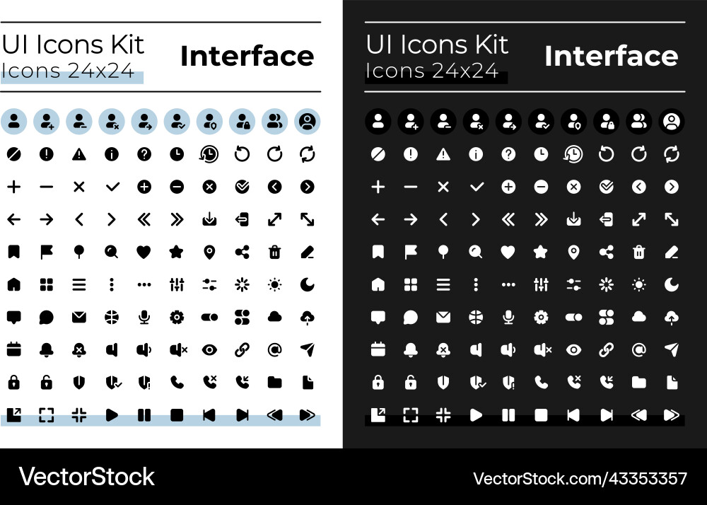 Minimalistic and simple looking glyph ui icons Vector Image