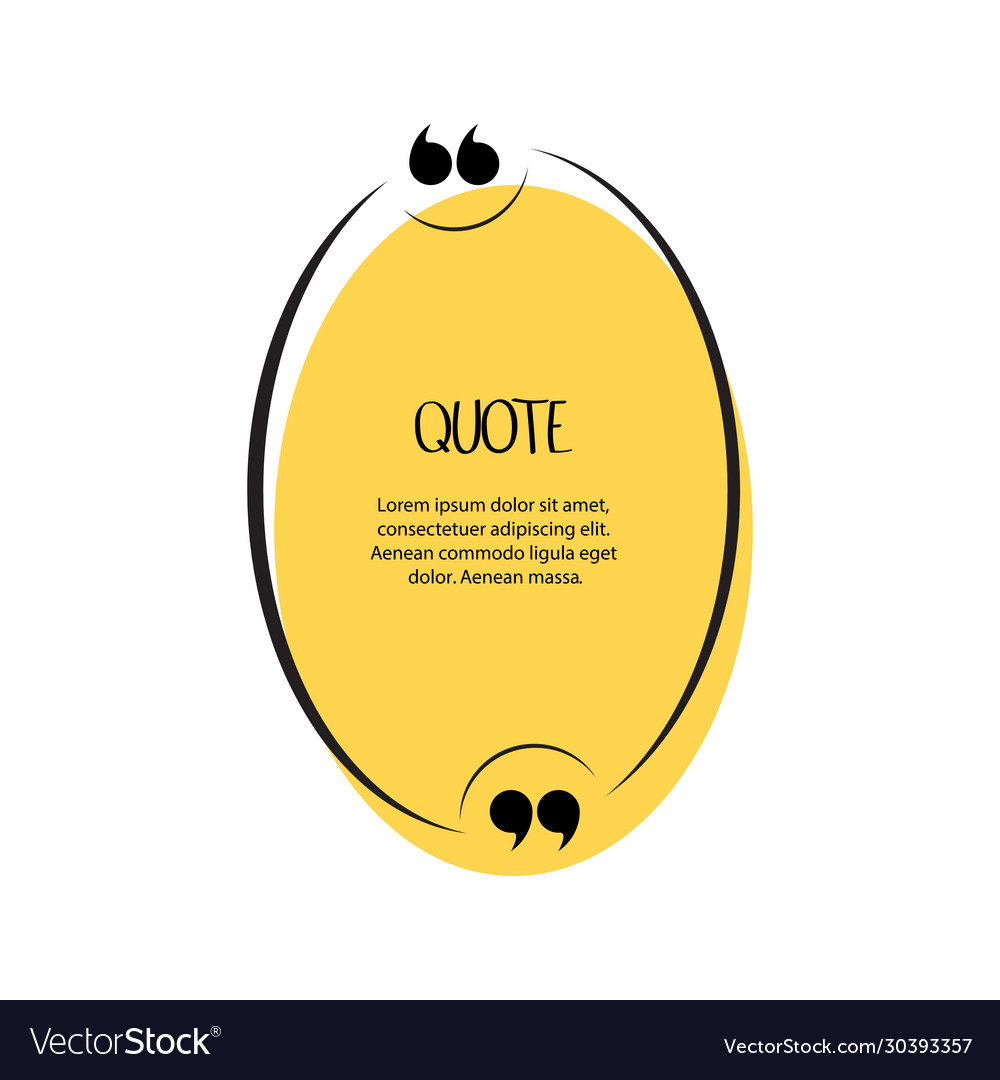 Quote text bubble commas note message and comment Vector Image
