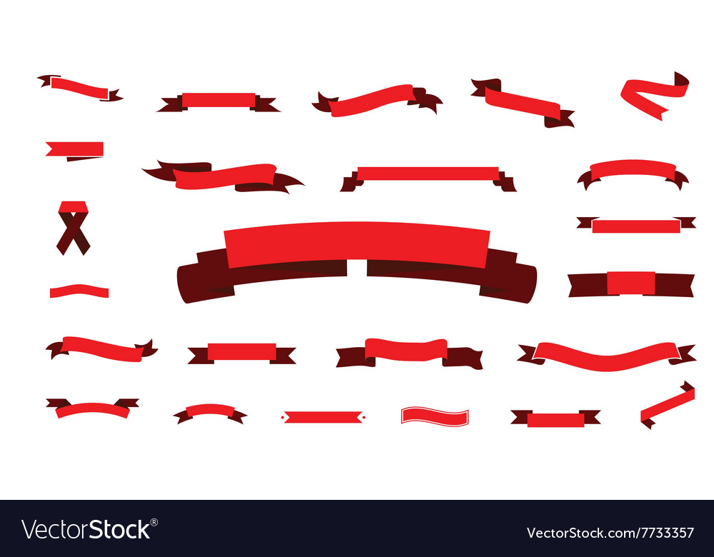 Red web ribbons set Royalty Free Vector Image - VectorStock Red web ribbons set Royalty Free Vector Image - VectorStock
