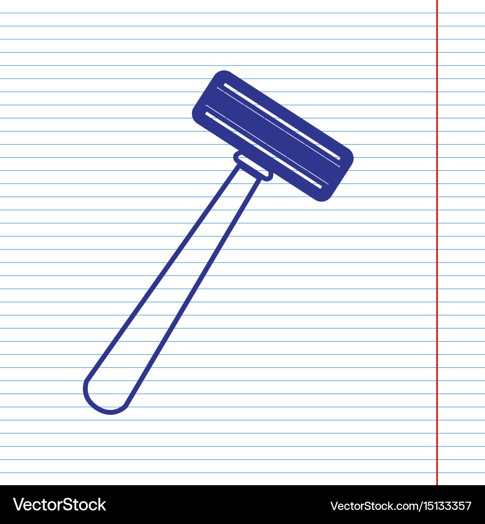Safety razor sign navy line icon Royalty Free Vector Image
