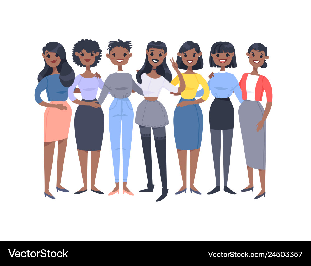 Set of a group different african american Vector Image