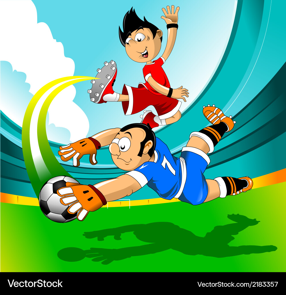 Soccer players cartoon Royalty Free Vector Image