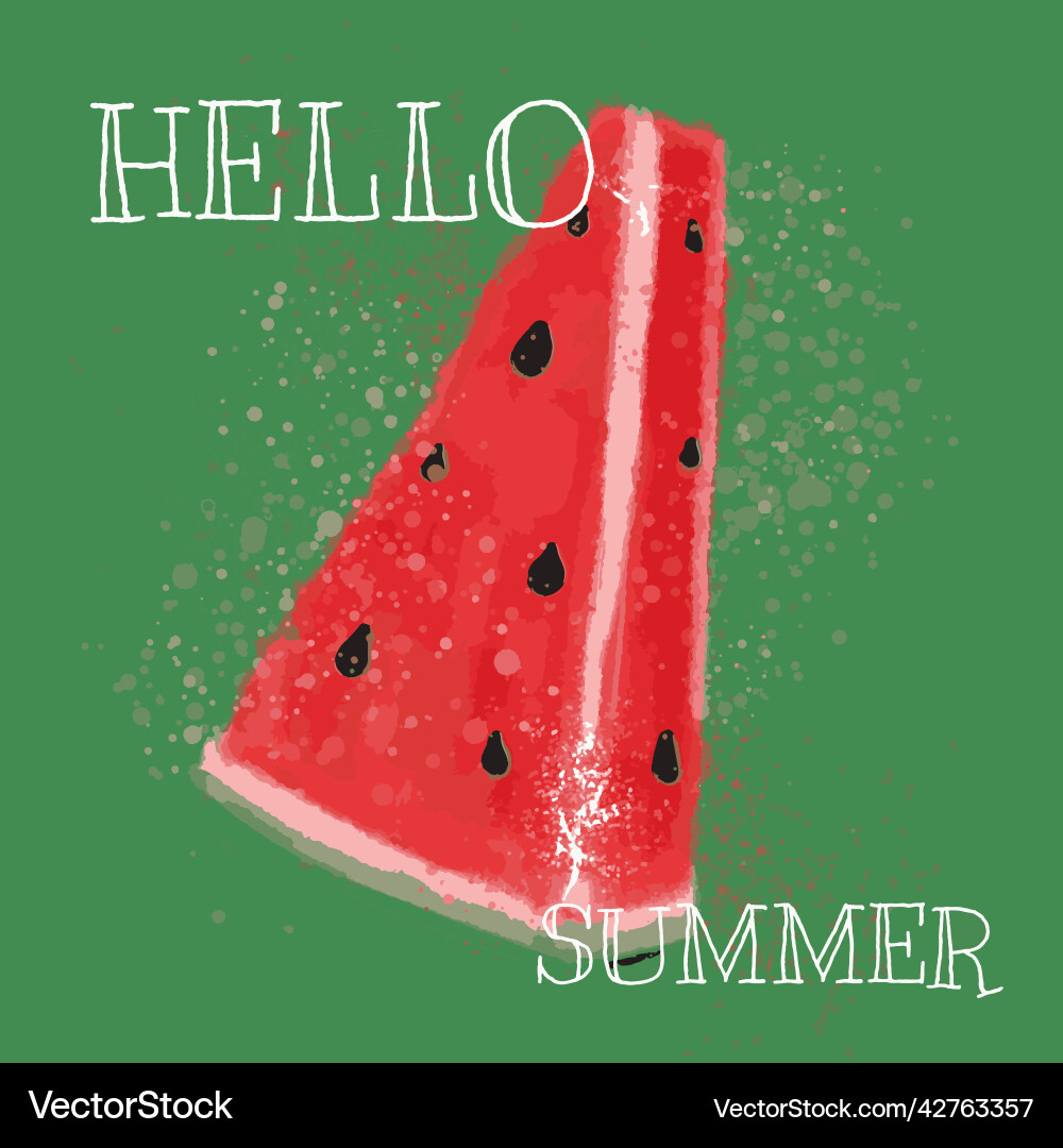 Summer poster with watermelon green design Vector Image