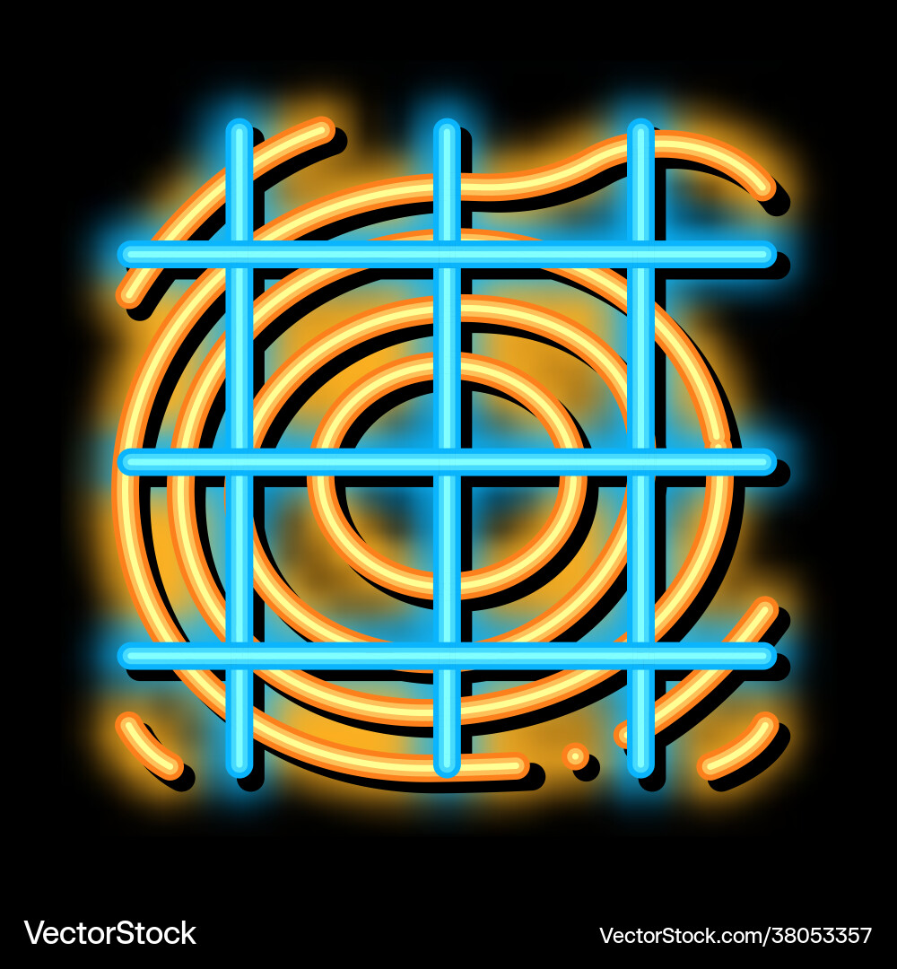 Topographic landscape map neon glow icon Vector Image