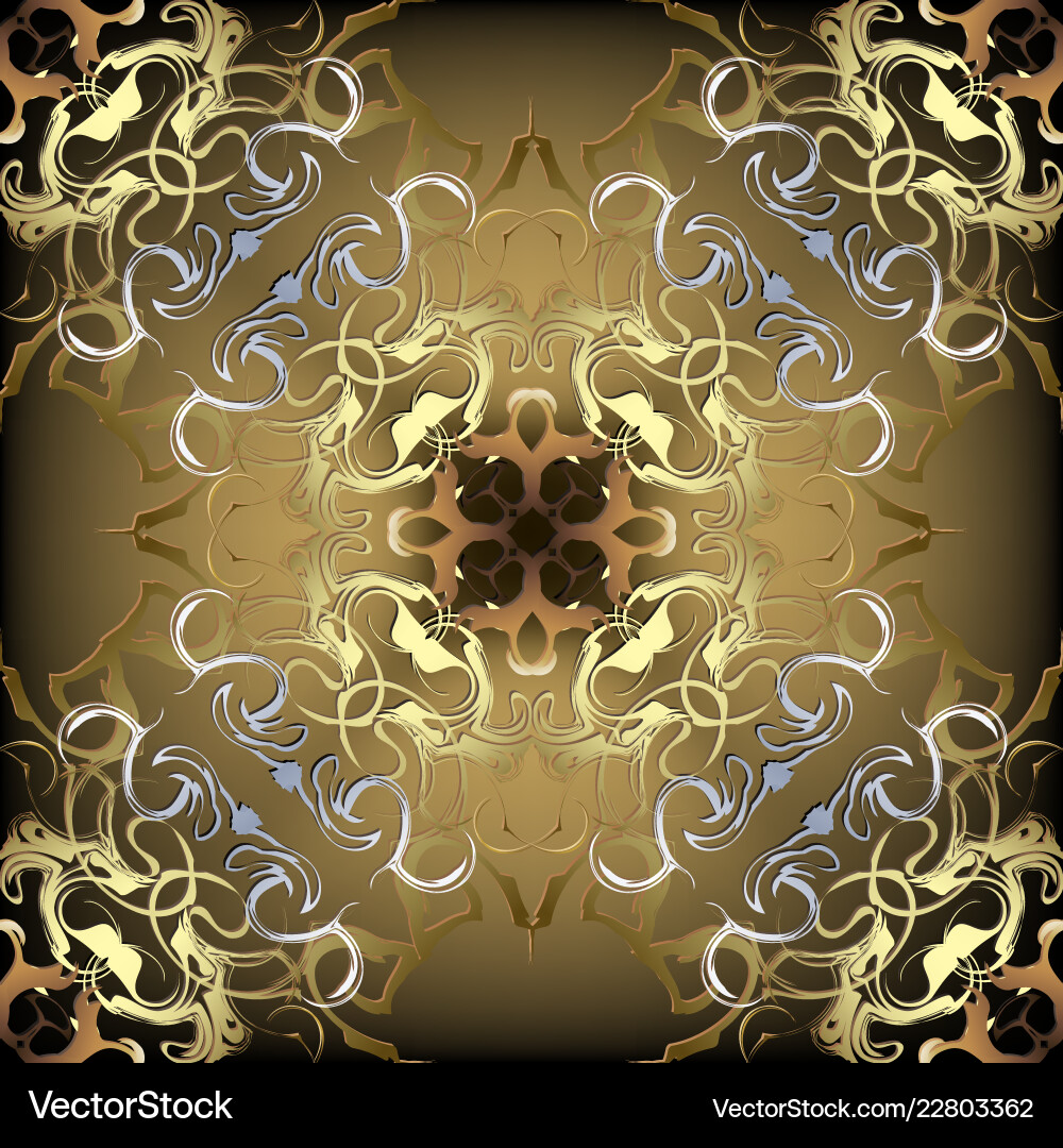Abstract antique baroque style gold seamless Vector Image