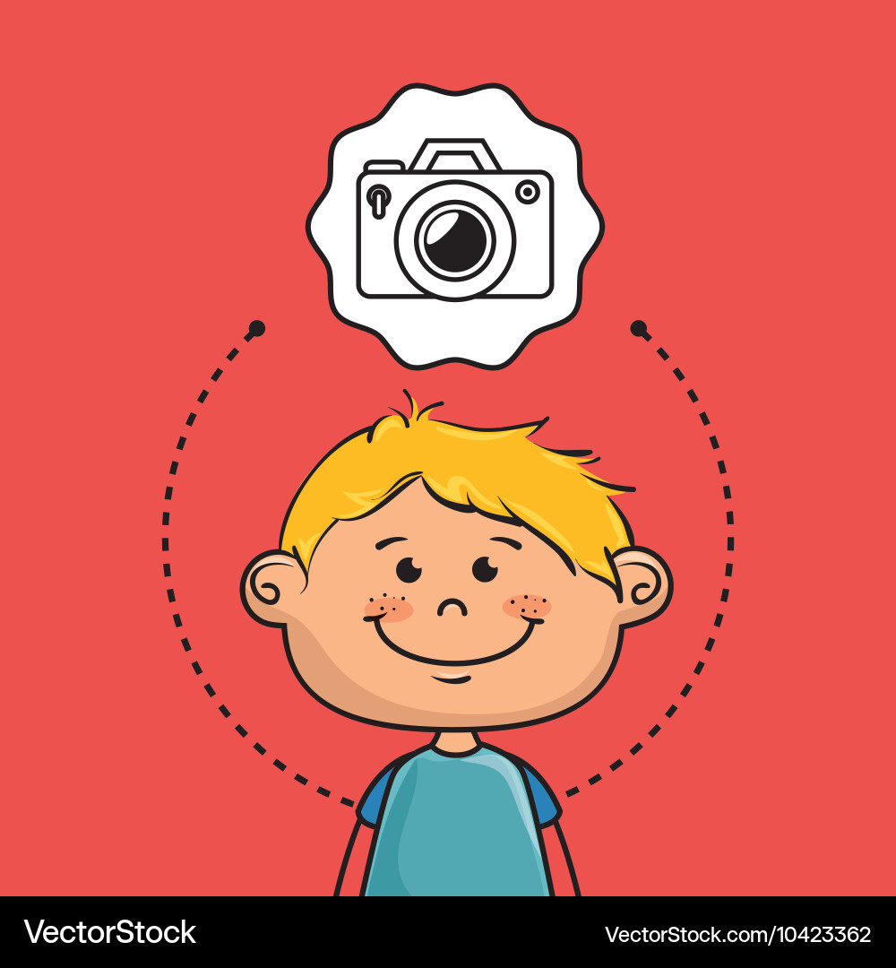 Boy cartoon cap icon Royalty Free Vector Image