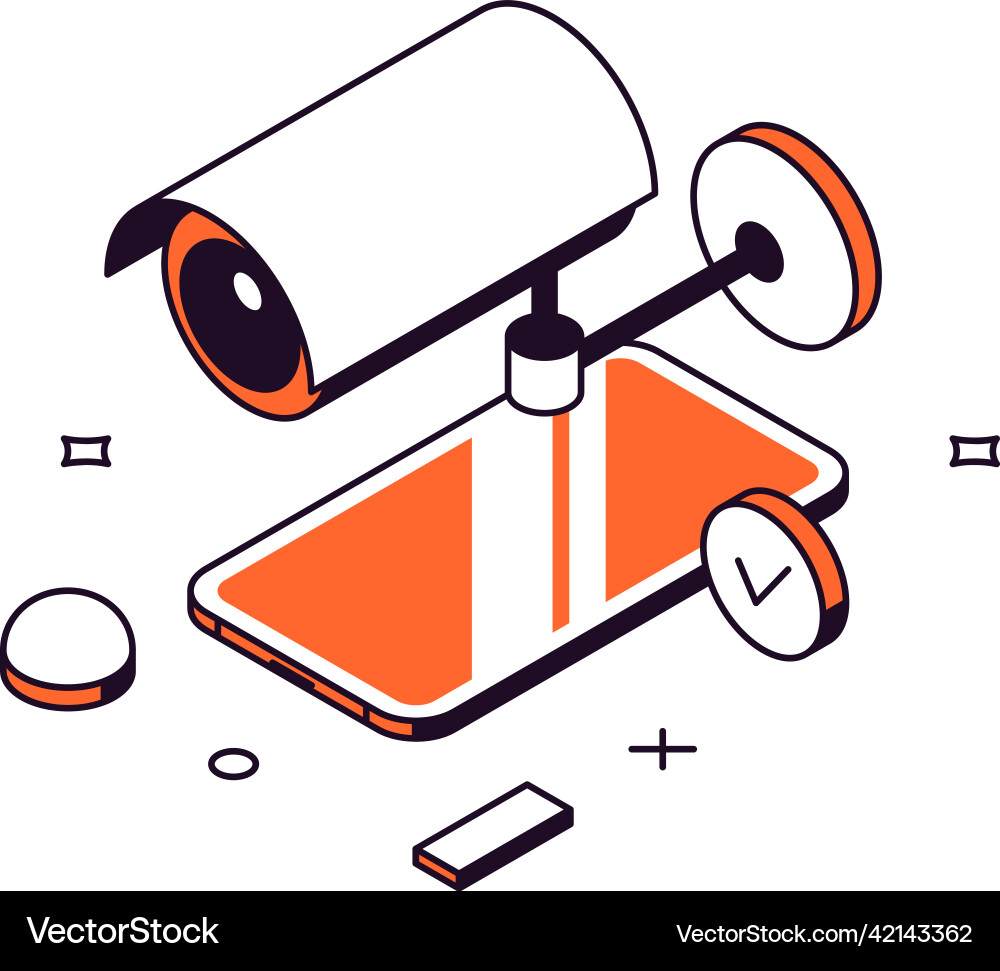 Cyberspace security monitoring smartphone Vector Image