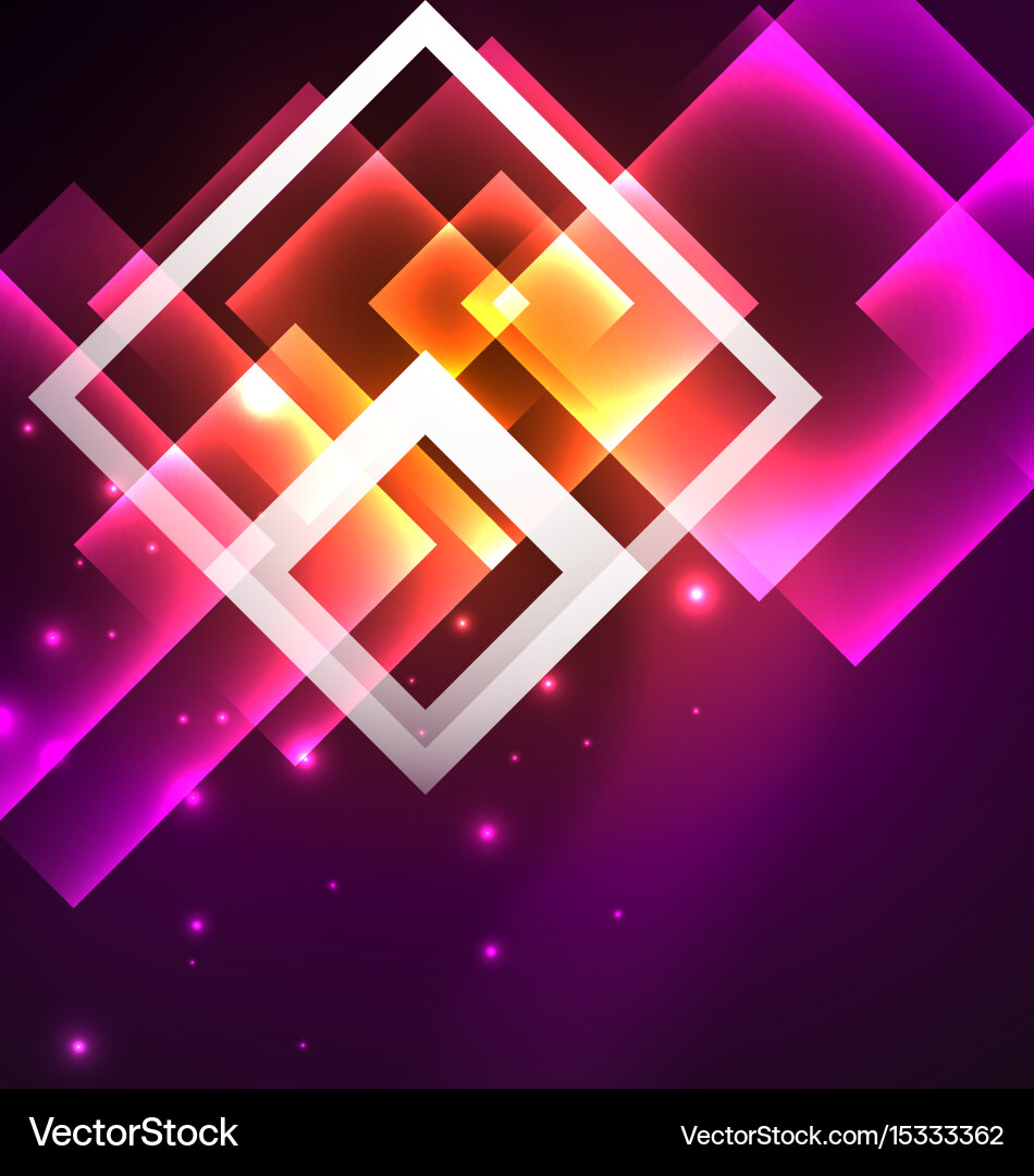 Dark background design with squares and shiny Vector Image