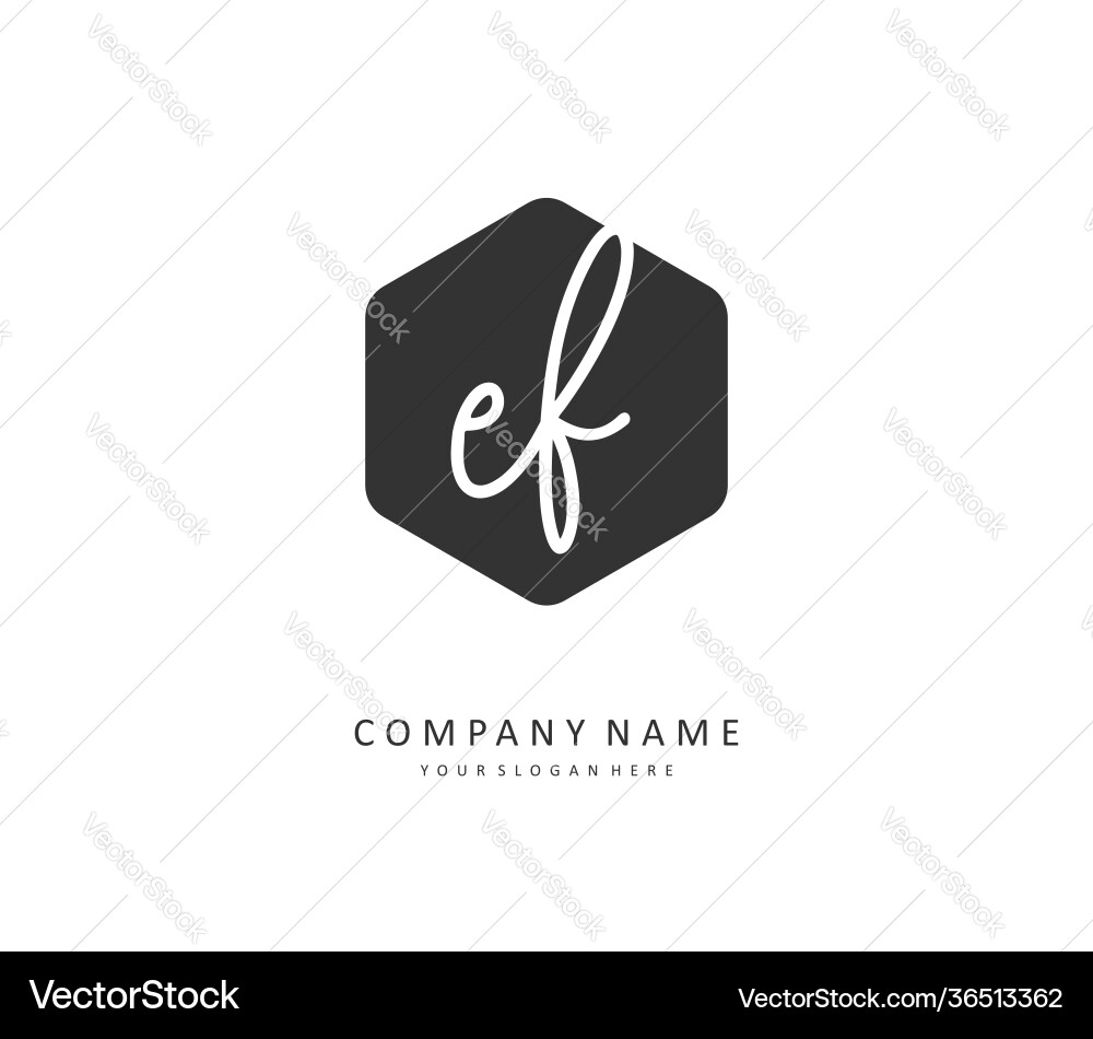 Ef initial letter handwriting and signature logo Vector Image