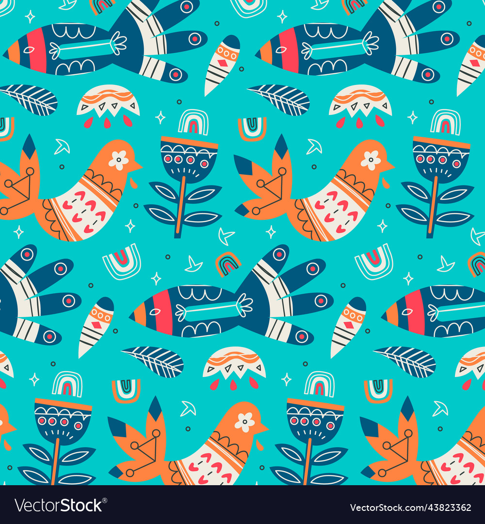 Flat design nordic pattern Royalty Free Vector Image