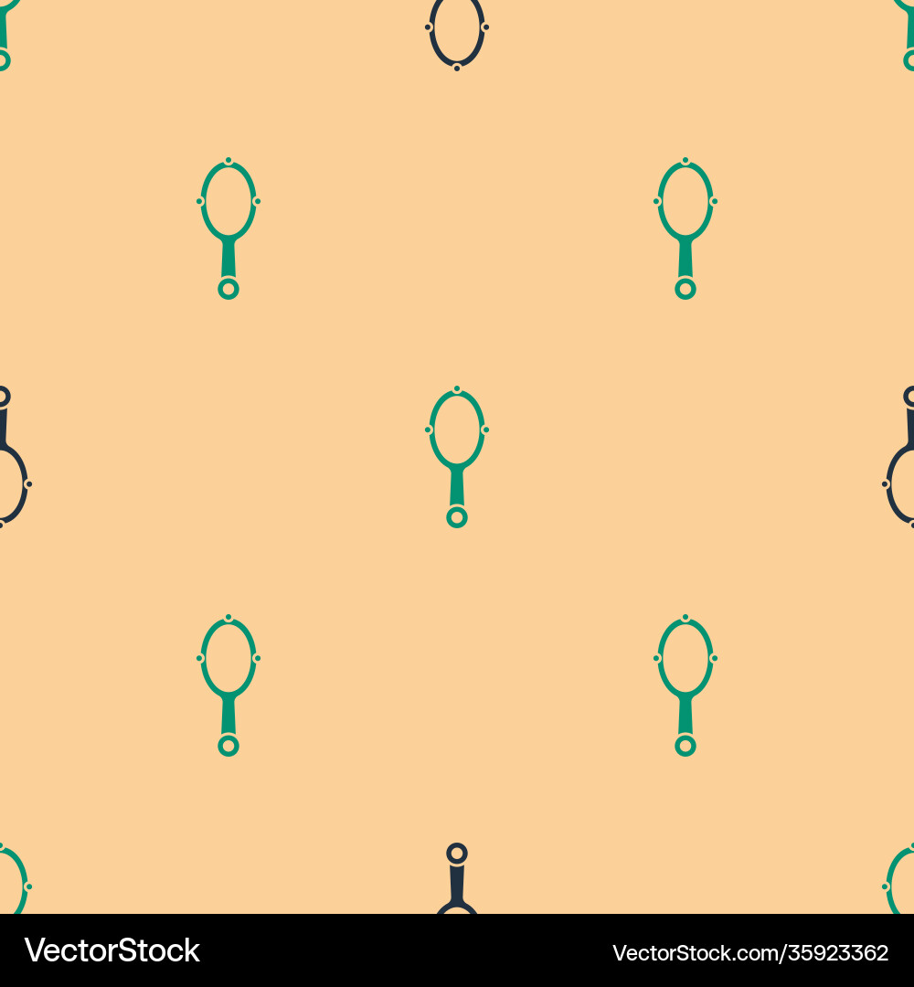 Green and black magic hand mirror icon isolated Vector Image