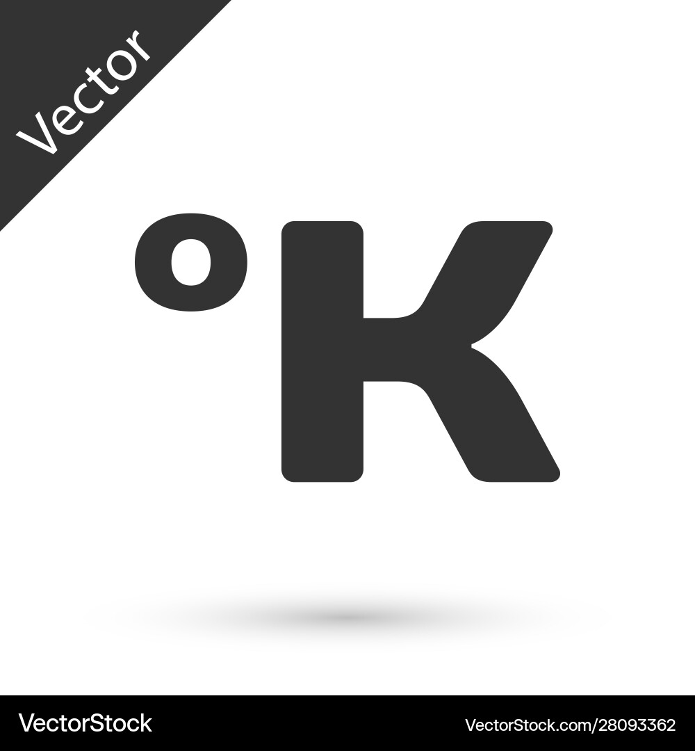 Grey kelvin icon isolated on white background Vector Image