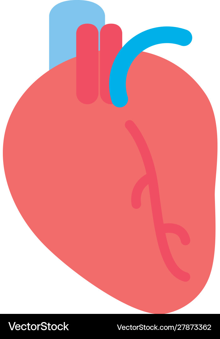 Isolated medical heart icon flat design Royalty Free Vector