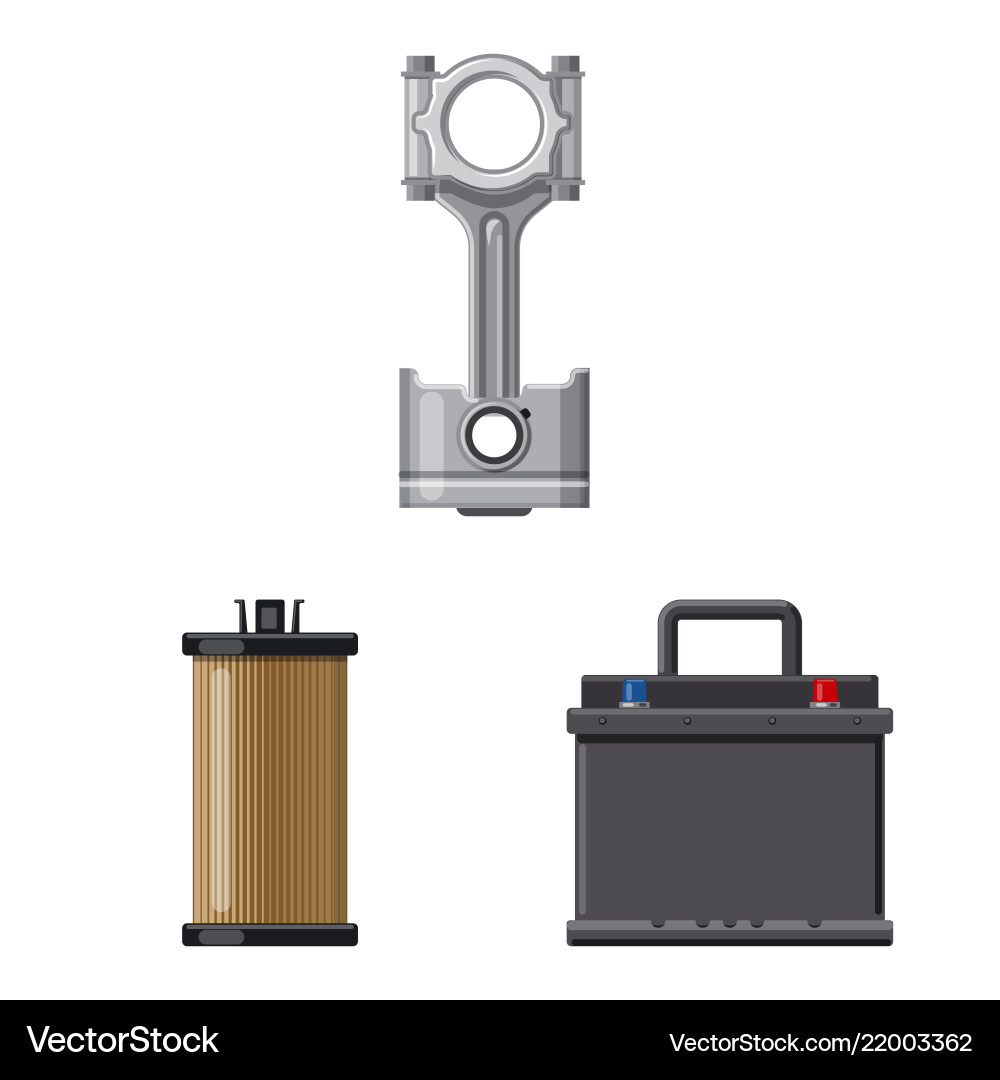 Isolated object of auto and part icon collection Vector Image