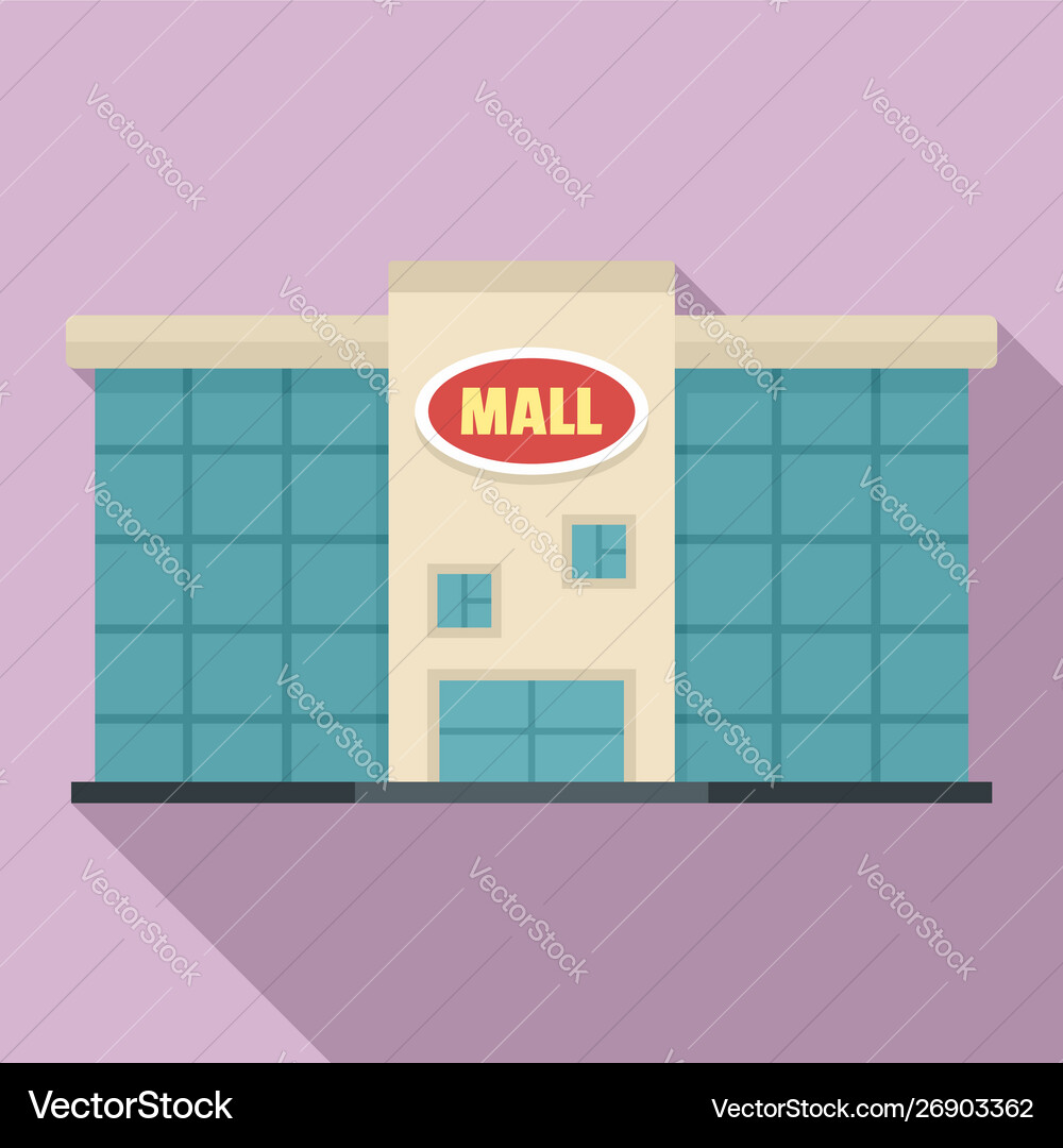 Local city mall icon flat style Royalty Free Vector Image