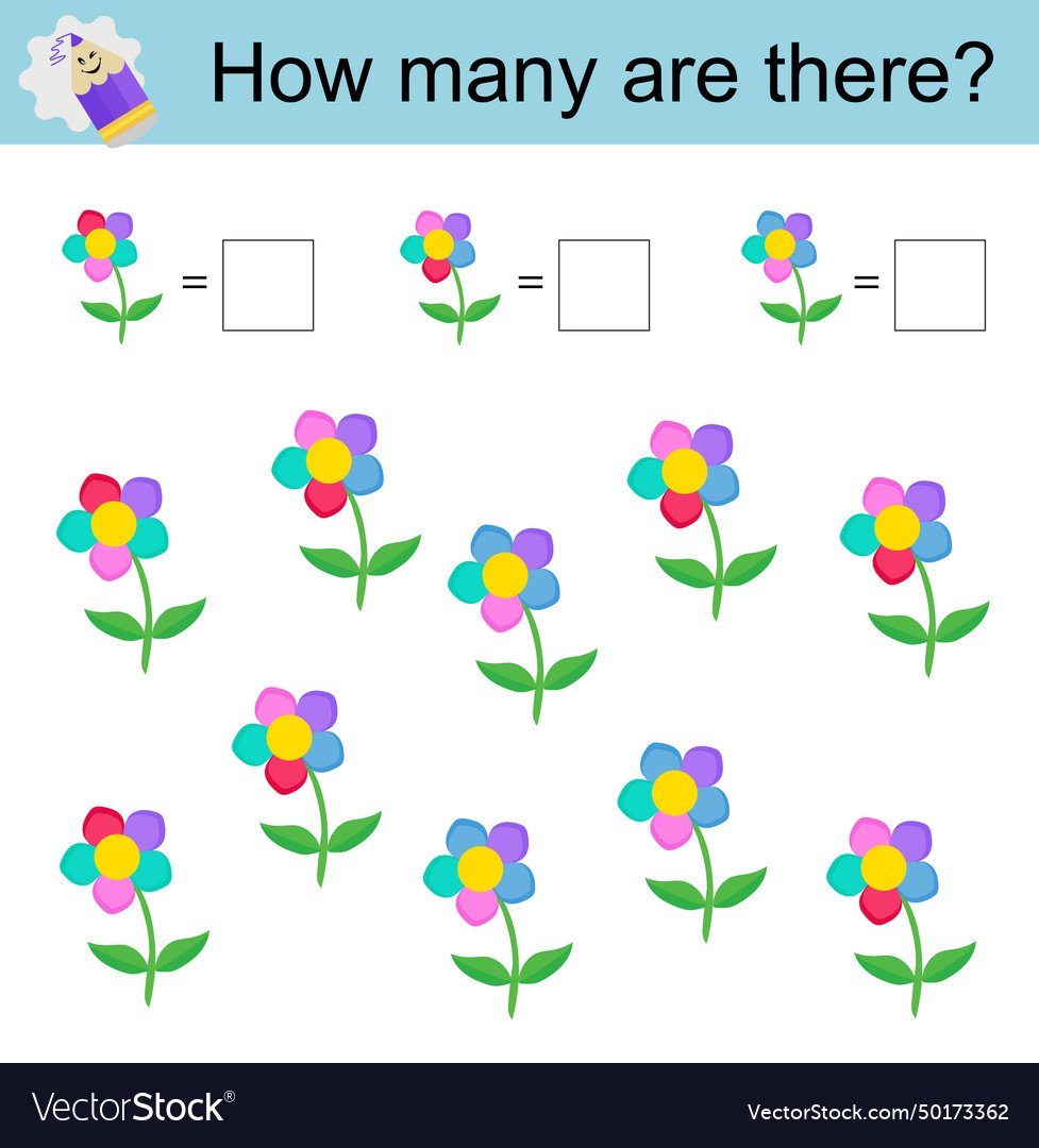 Math activity for children developing numeracy Vector Image