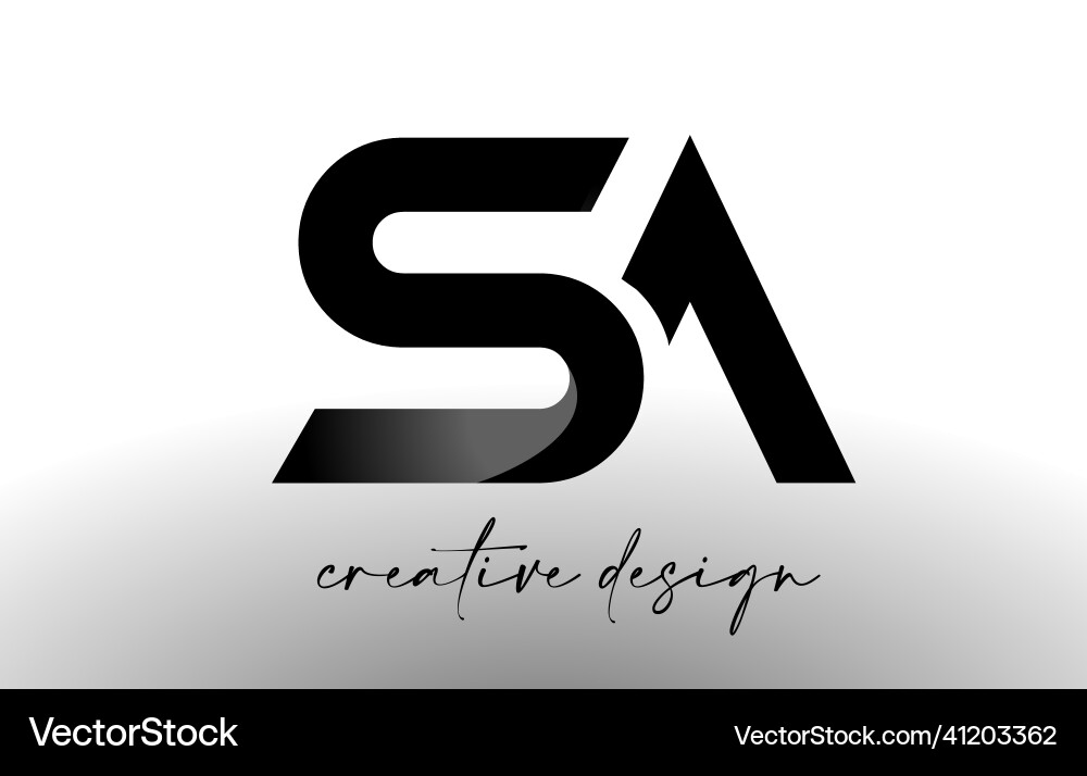 Sa letter logo design with elegant minimalist Vector Image