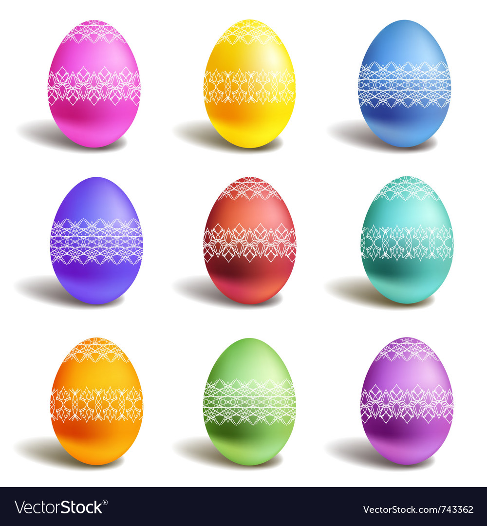 Set of color easter eggs Royalty Free Vector Image