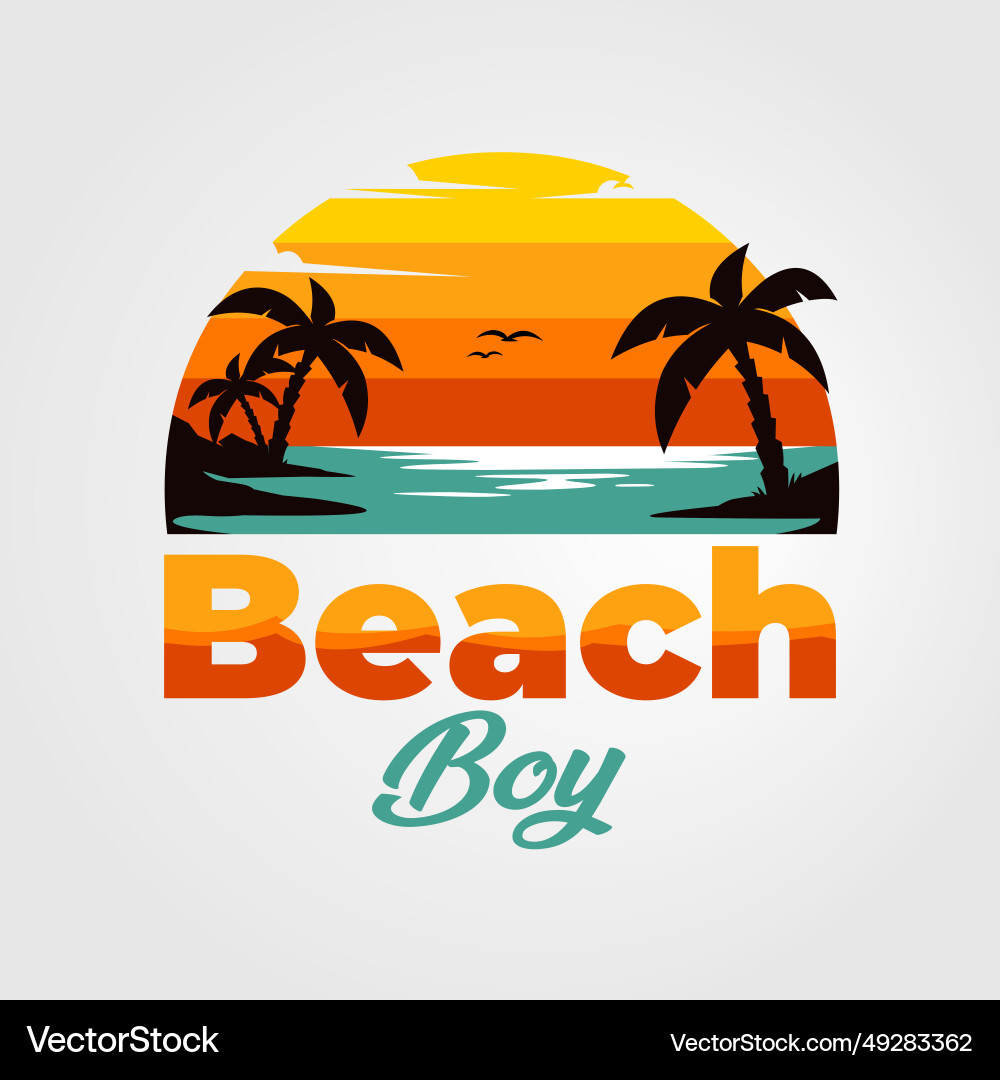 Summer sunset in beach vibes art isolated Vector Image