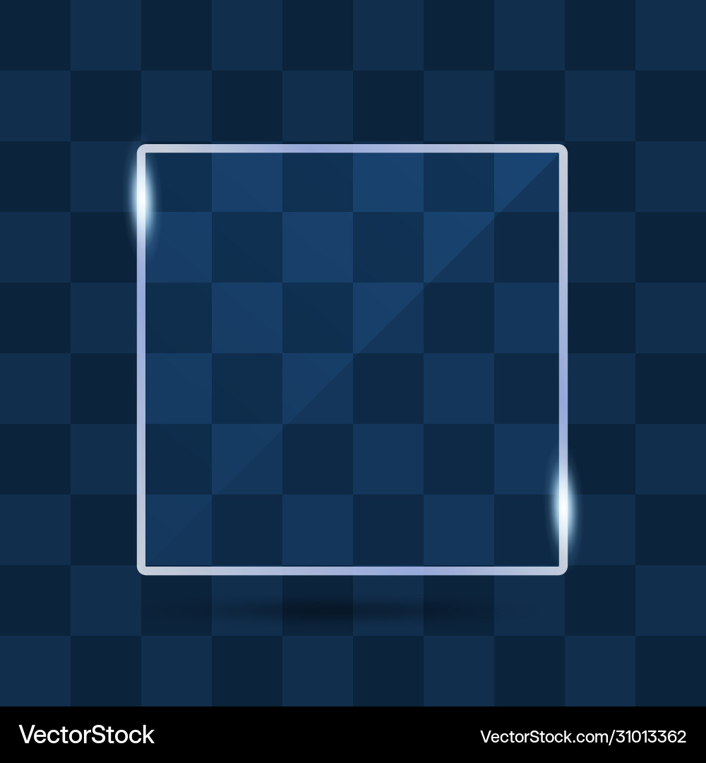 Transparent glass banner with reflection isolated Vector Image