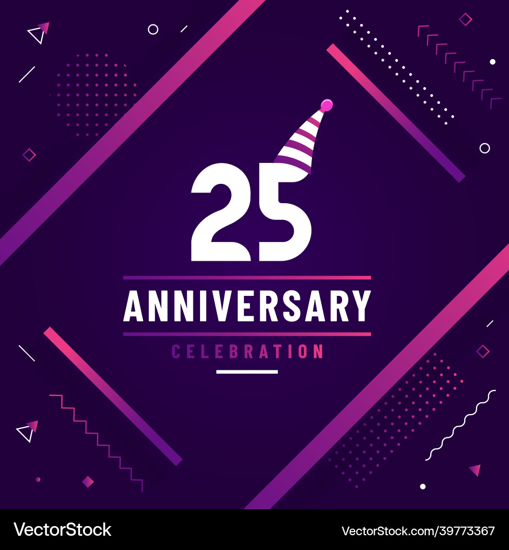 25 years anniversary greetings card Royalty Free Vector