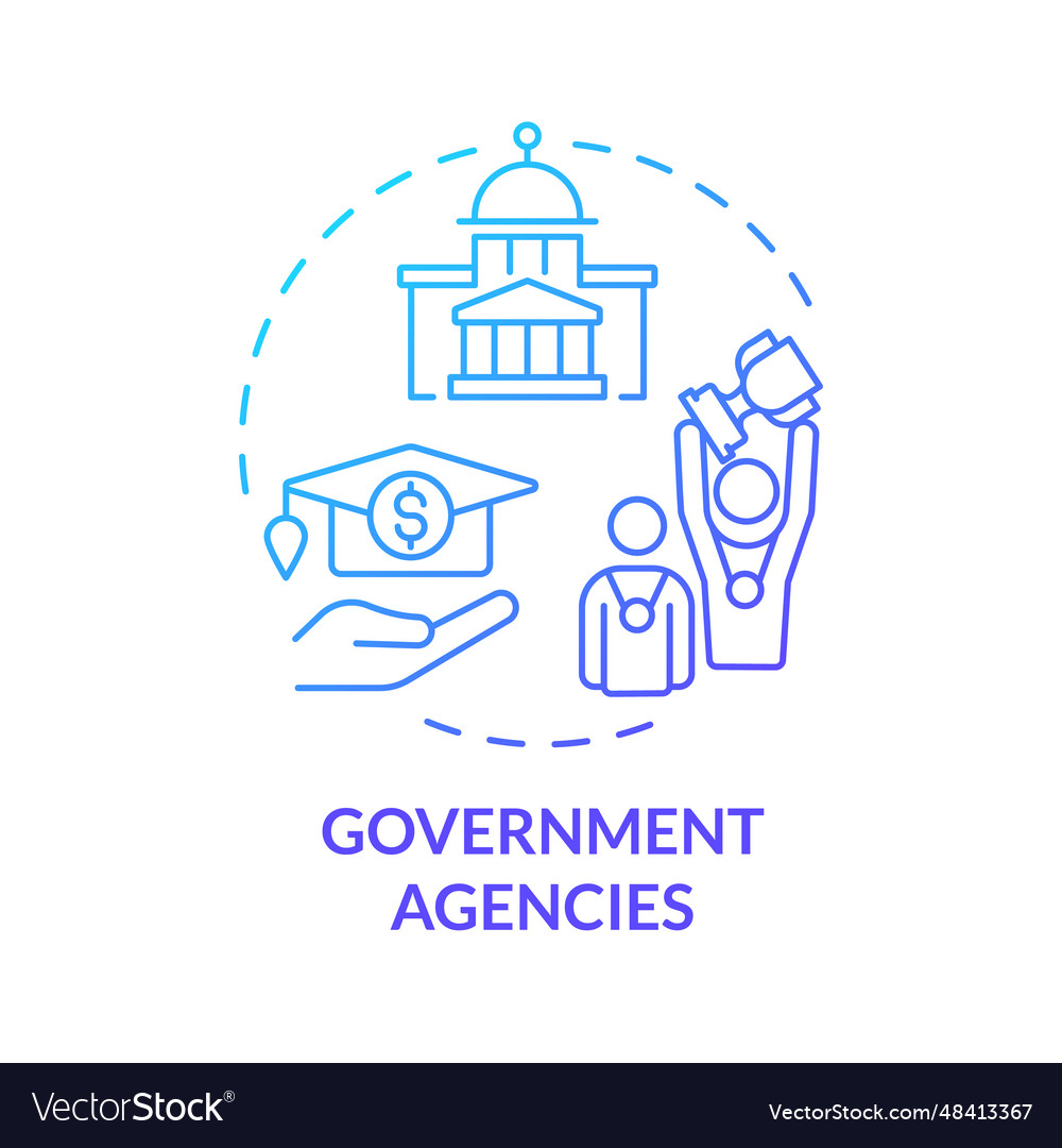 2d government agencies gradient thin line icon Vector Image 2d government agencies gradient thin line icon Vector Image