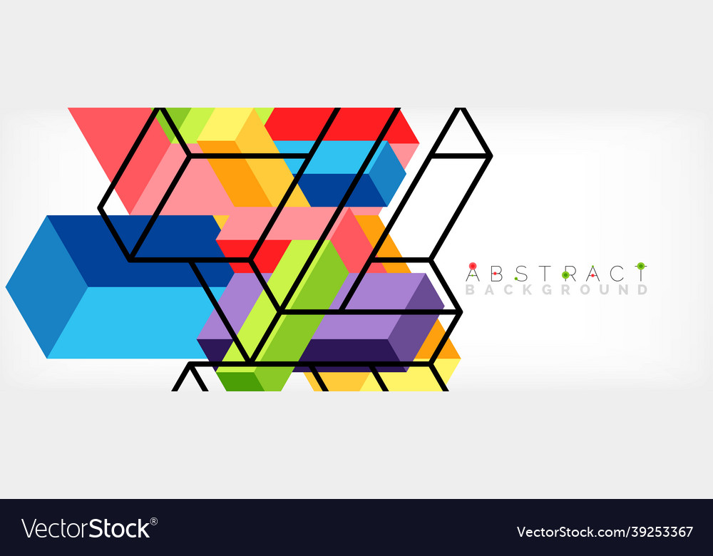 Abstract background 3d cubes cubic elements Vector Image