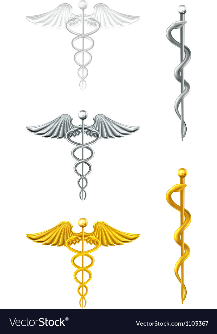 Caduceus set Royalty Free Vector Image - VectorStock