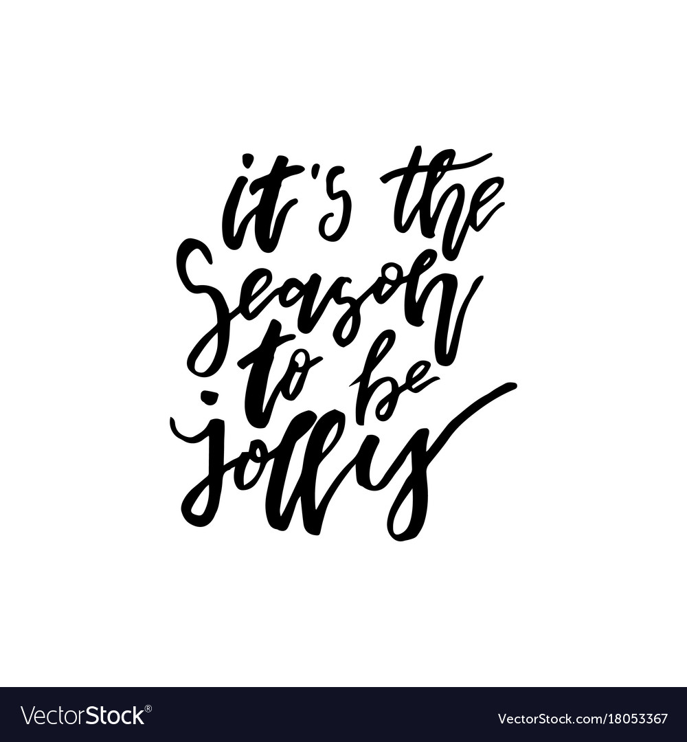 Christmas card with calligraphy season to be jolly