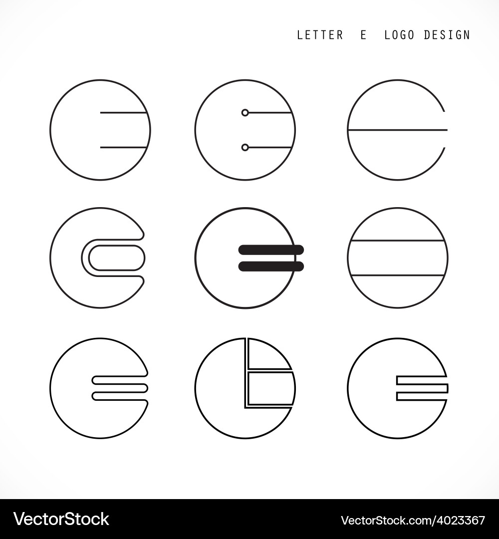 Creative letter E icon abstract logo design Vector Image