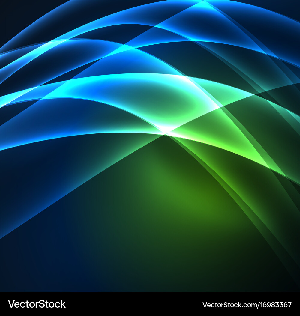 Energy lines glowing waves in the dark Royalty Free Vector