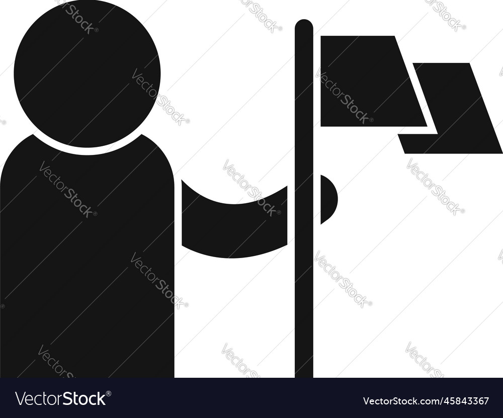 Flag target value icon simple core purpose Vector Image