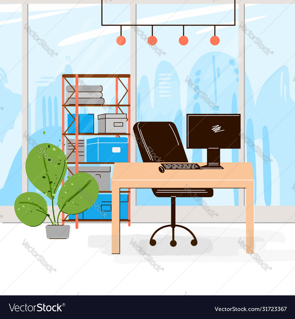 Flat collection creative workplace Royalty Free Vector Image