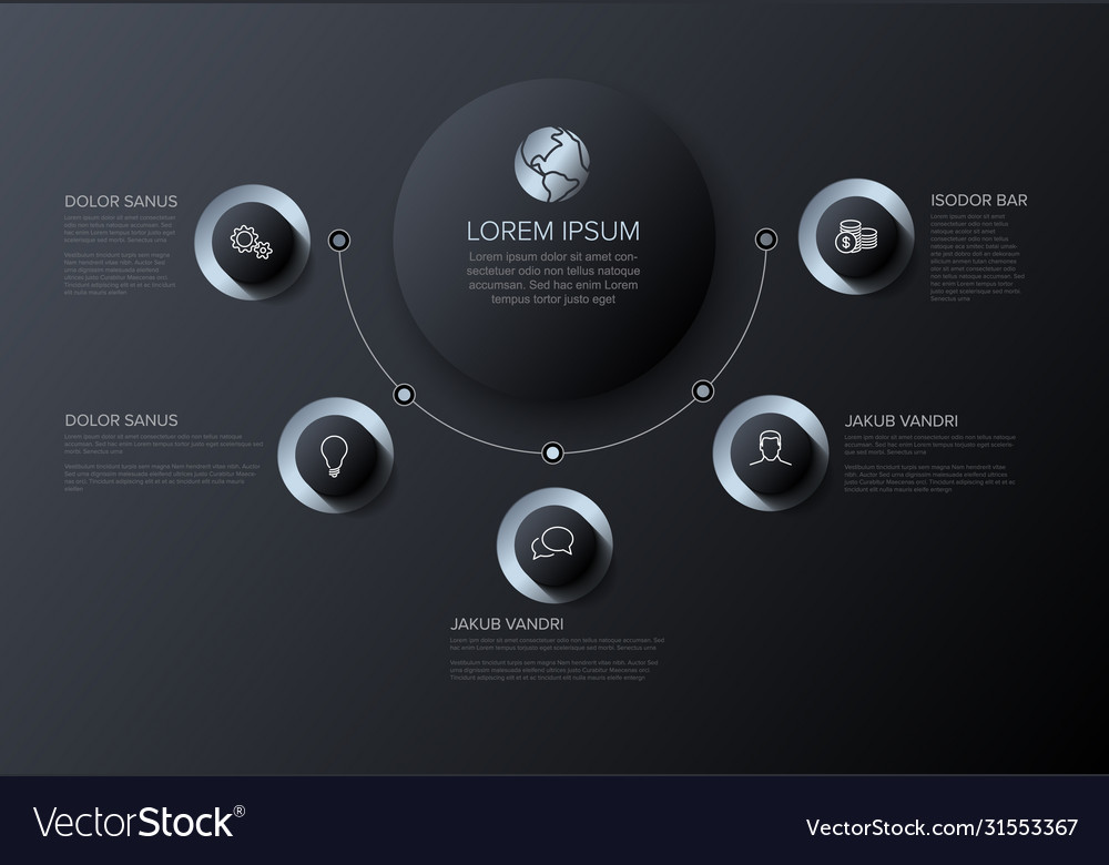 Multipurpose infographic template with five Vector Image