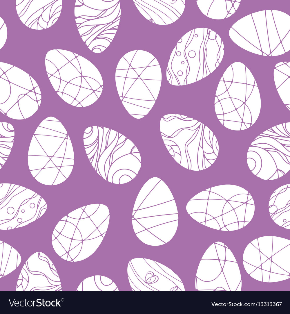 Seamless pattern with white easter eggs Royalty Free Vector