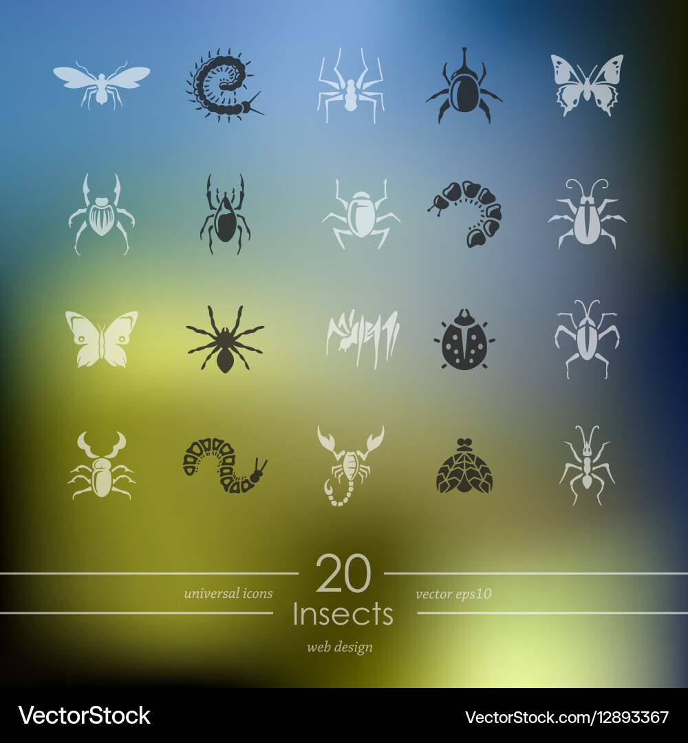 Set of insects icons Royalty Free Vector Image