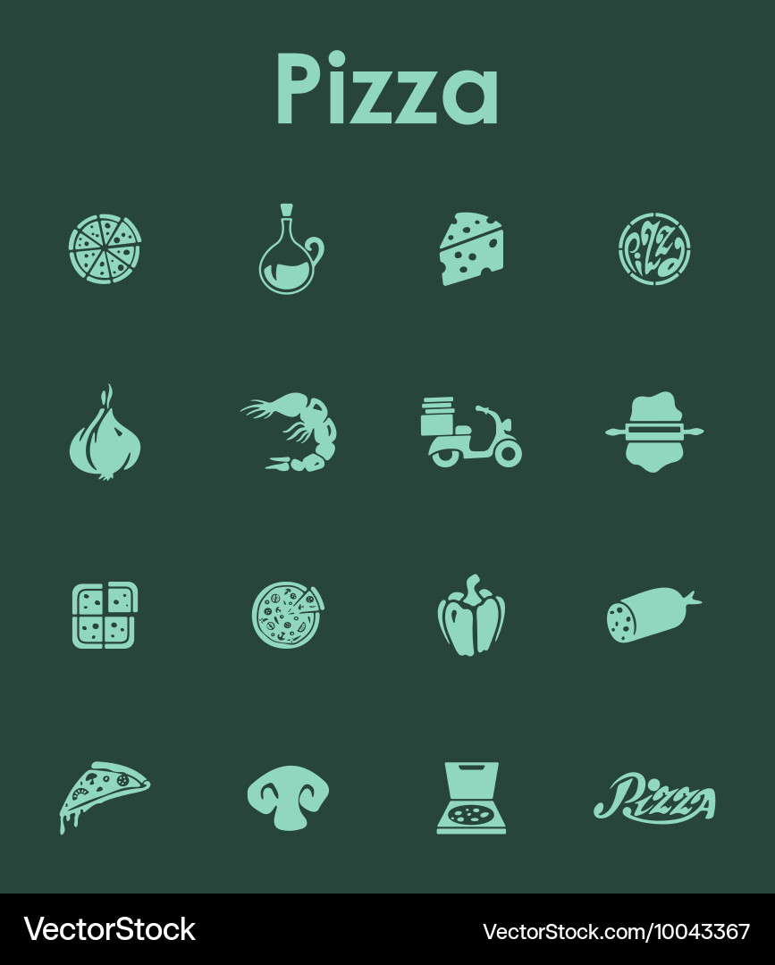 Set of pizza simple icons Royalty Free Vector Image