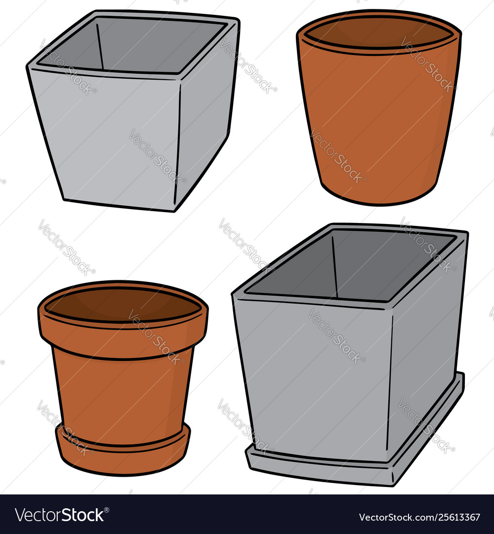 Set pots Royalty Free Vector Image - VectorStock