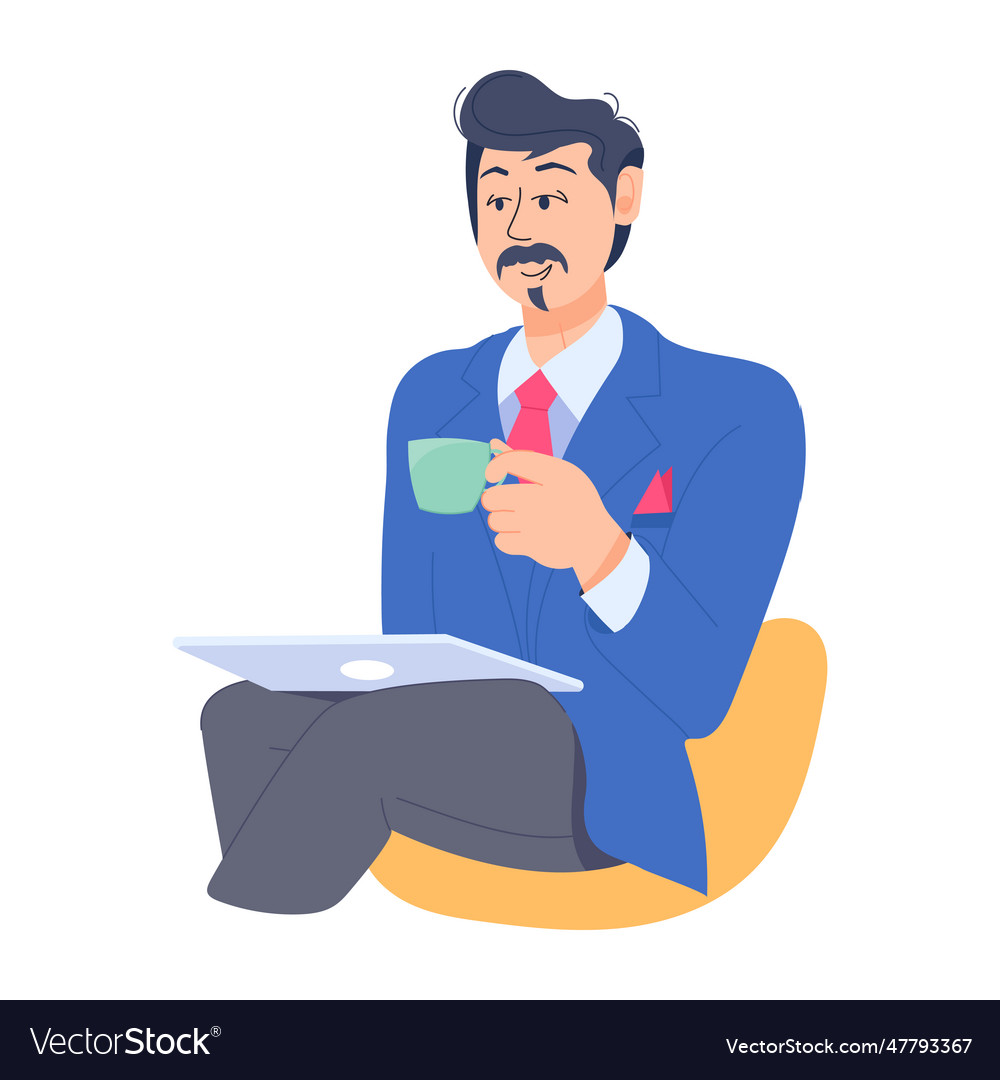 Tea break Royalty Free Vector Image - VectorStock