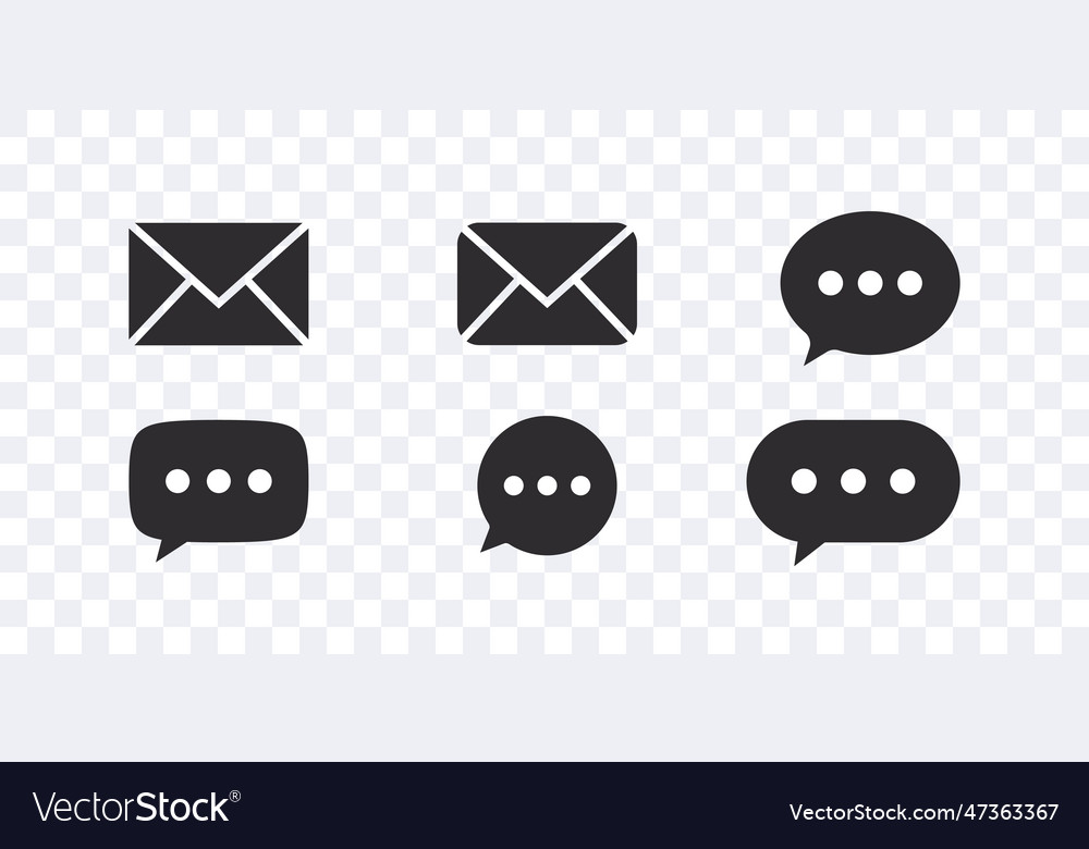 Various message icons set of chat message bubbles Vector Image Various message icons set of chat message bubbles Vector Image