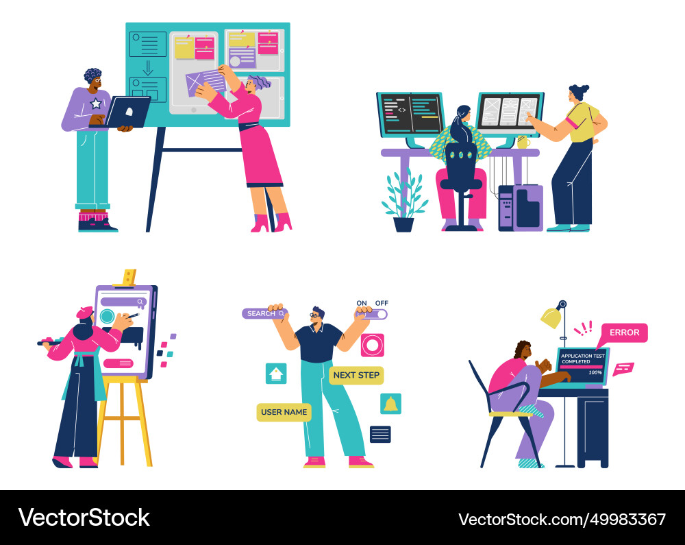Web app development set software Royalty Free Vector Image