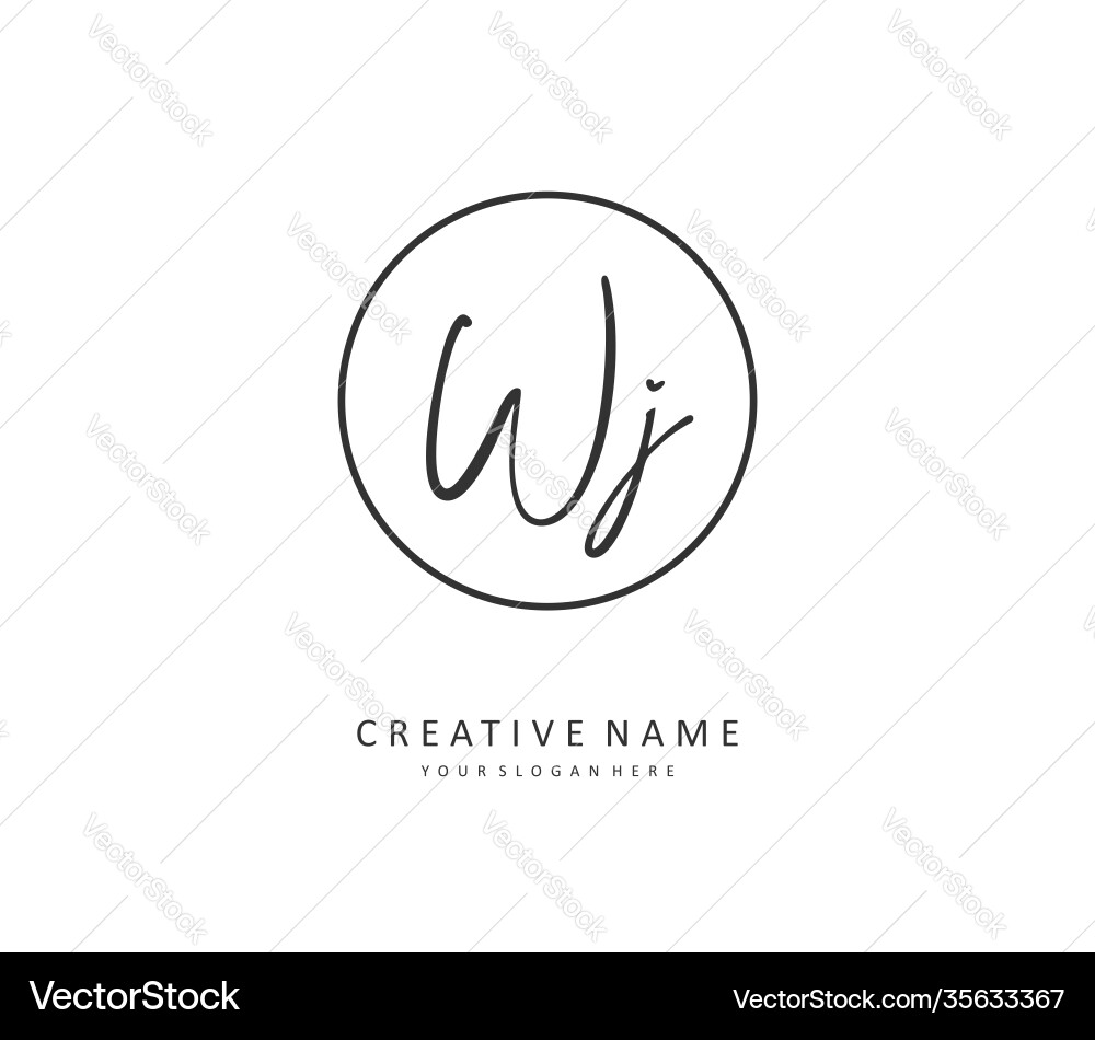 Wj initial letter handwriting and signature logo Vector Image