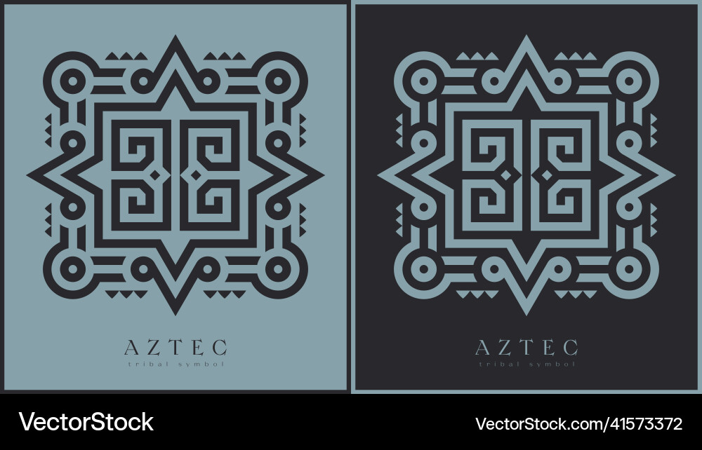 Aztec tribal elements ethnic shapes symbols Vector Image