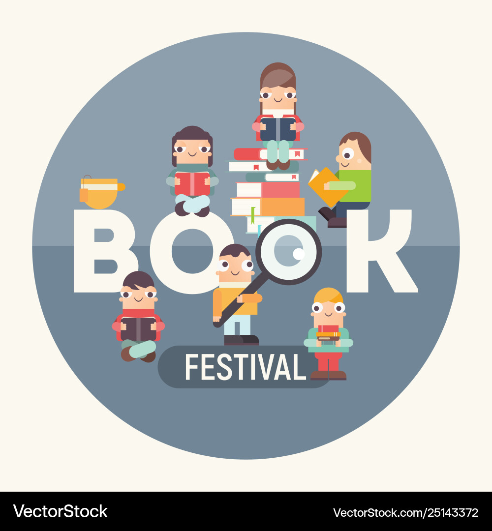 Book festival fair Royalty Free Vector Image - VectorStock