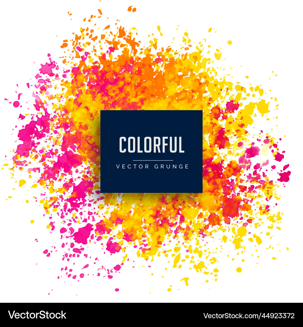Bright pink yellow watercolor splash background Vector Image